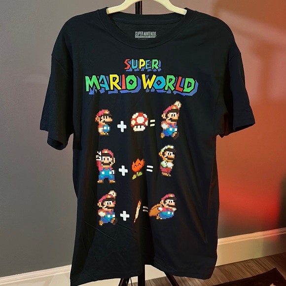 Nintendo | Shirts | Nintendo Super Mario World Mushroom Flower Feather ...
